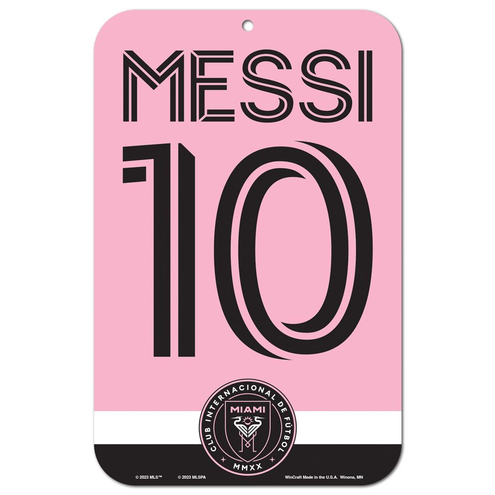 INTER MIAMI CF PLASTIC SIGN 11" X 17" LIONEL MESSI – The Art of Soccer Shop